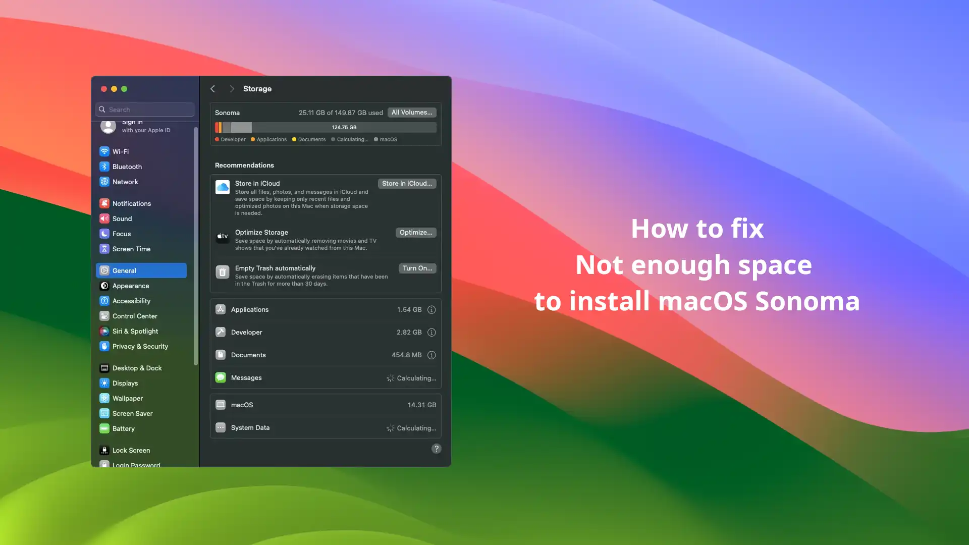 How to Fix Not enough space to install macOS Sonoma